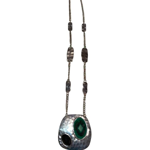 Bijoux Terner | Jewelry | Bijoux Terner Silver Hammered Green Black ...
